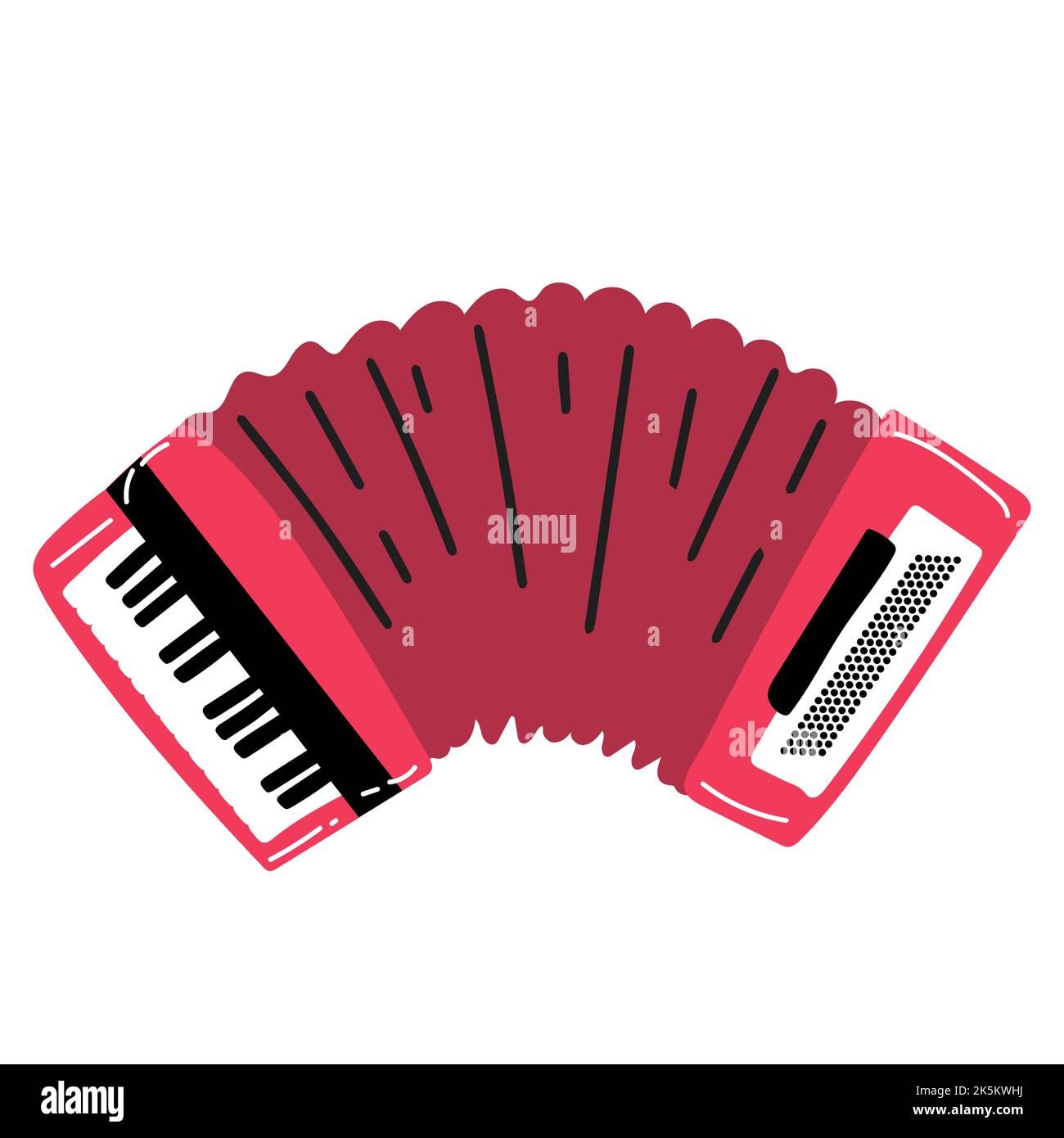 Hand drawn doodle Old Accordion icon isolated on a white background ...