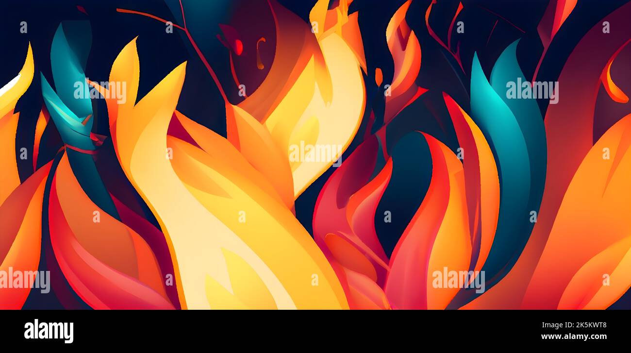 A simple illustration of a hot red fire with flames, great for ...