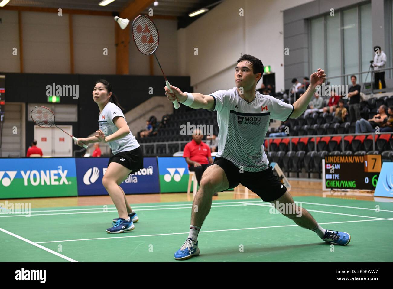 Ty Alexander Lindeman and Josephine Wu of Canada seen in action during ...