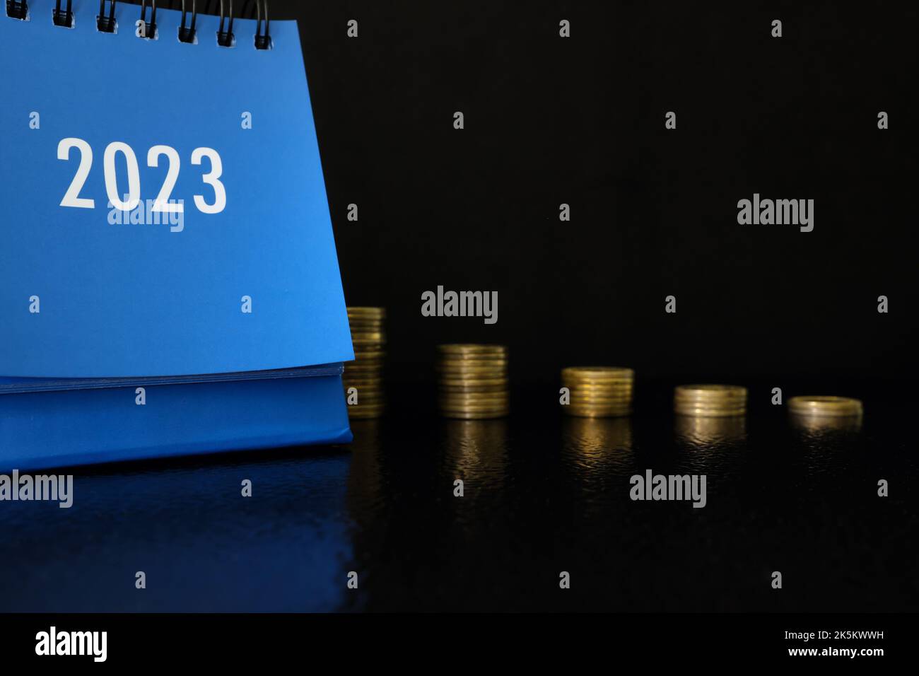 Year 2023 financial crisis, recession and stock market crash concept ...