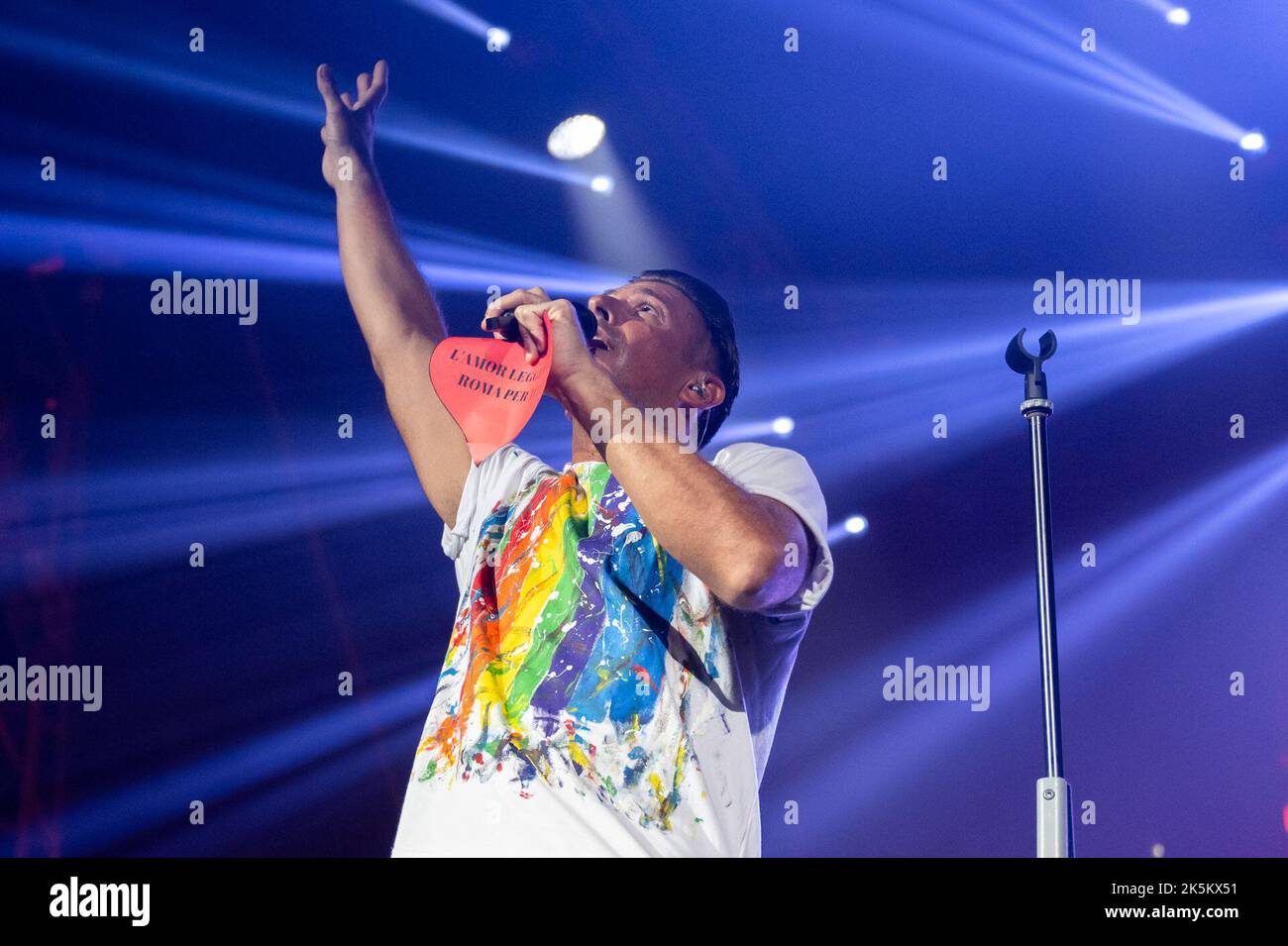 October 8, 2022, Italy: Concert of italian singer Francesco Gabbani at ...