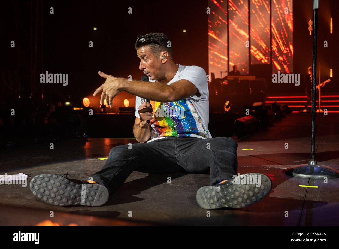 October 8, 2022, Italy: Concert of italian singer Francesco Gabbani at ...