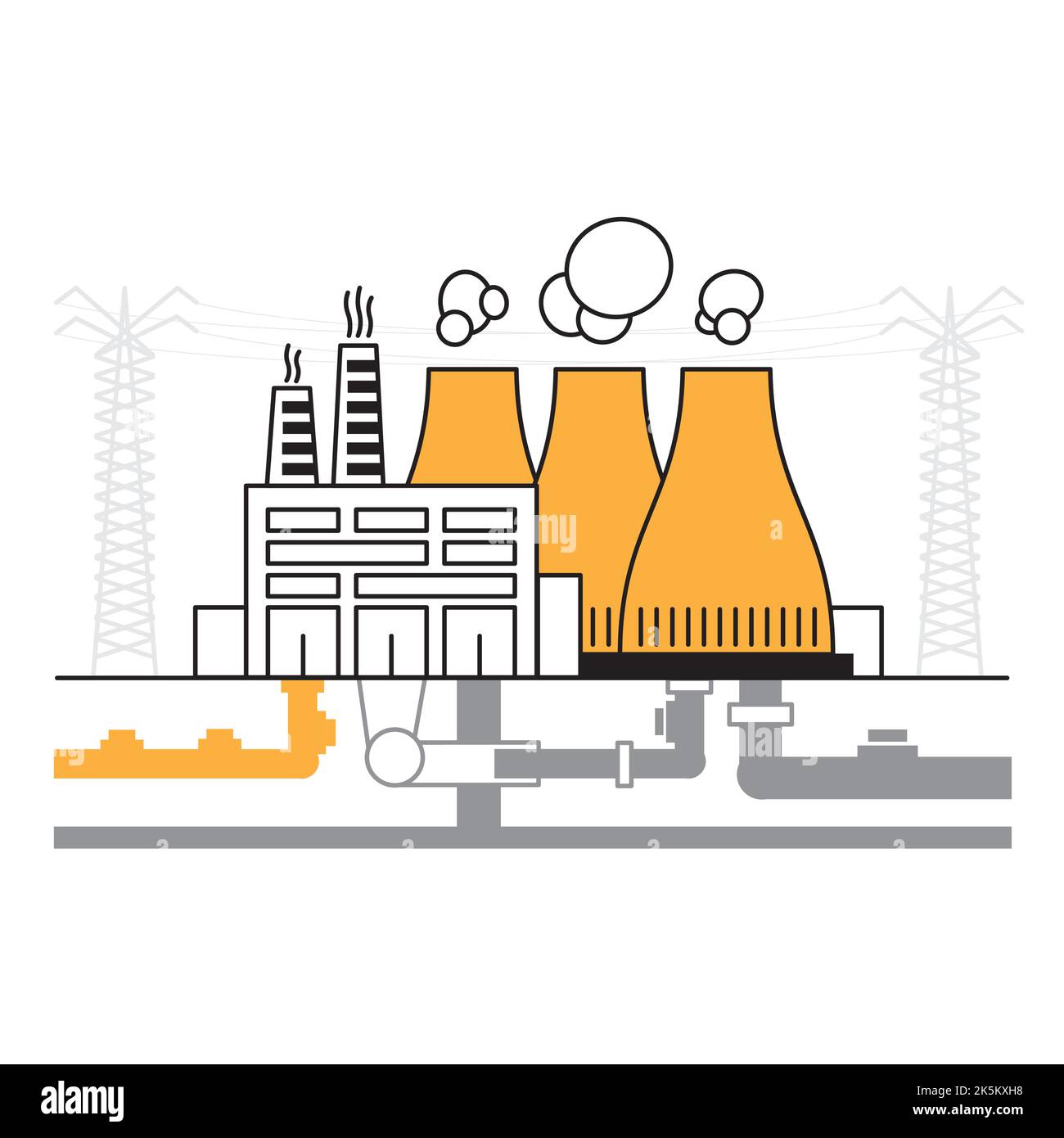 Pipe heating plant Stock Vector Images - Alamy