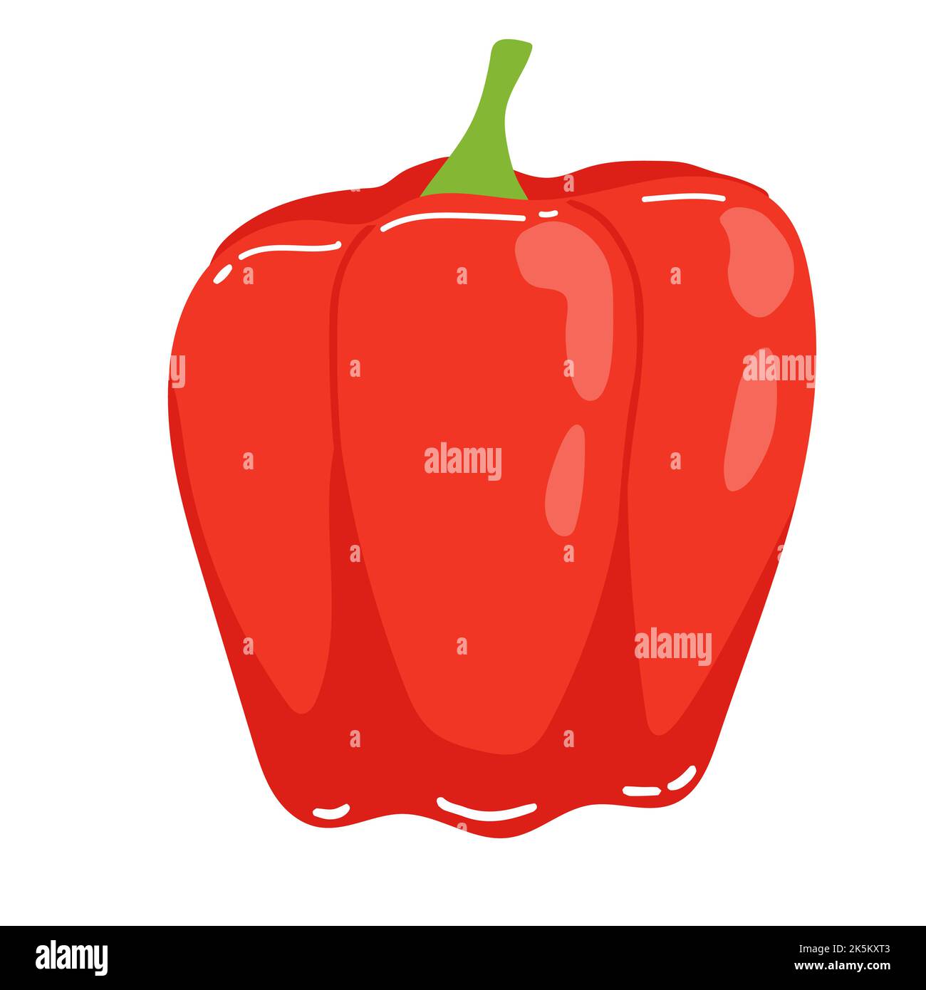 Bulgarian pepper isolated on a white background, vector illustration of ...