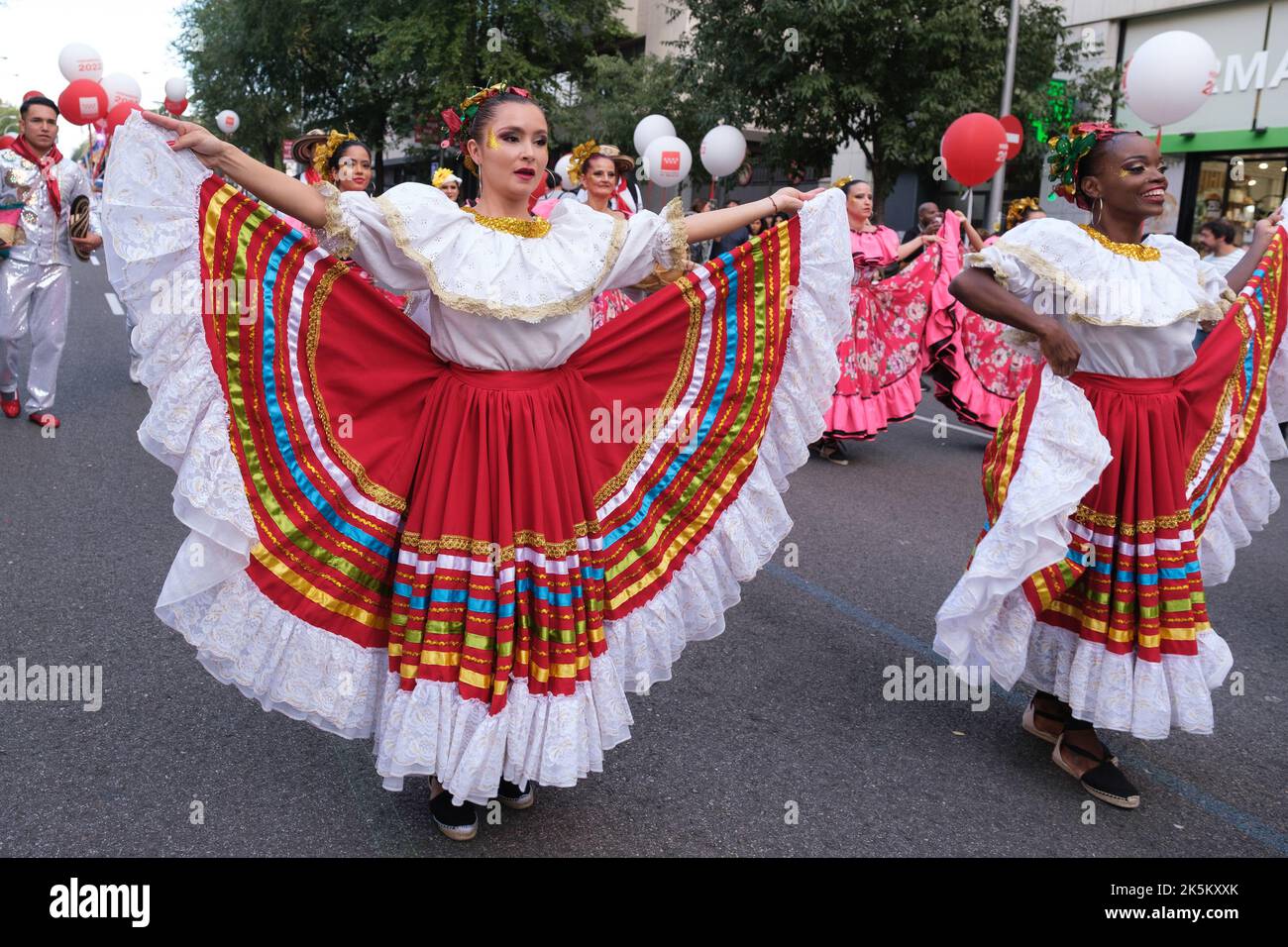 Madrid, Spain. 08th Oct, 2022. Women wearing costumes of people of the ...
