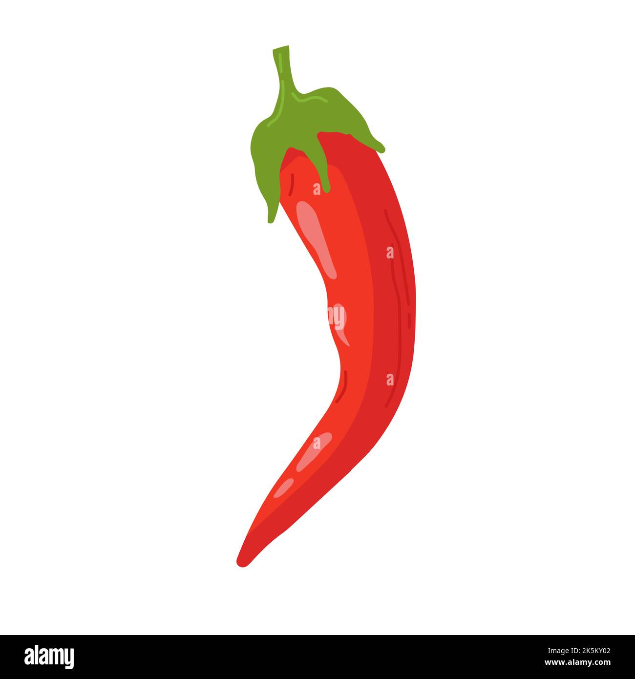 Red hot natural chili pepper pod realistic image with shadow vector ...