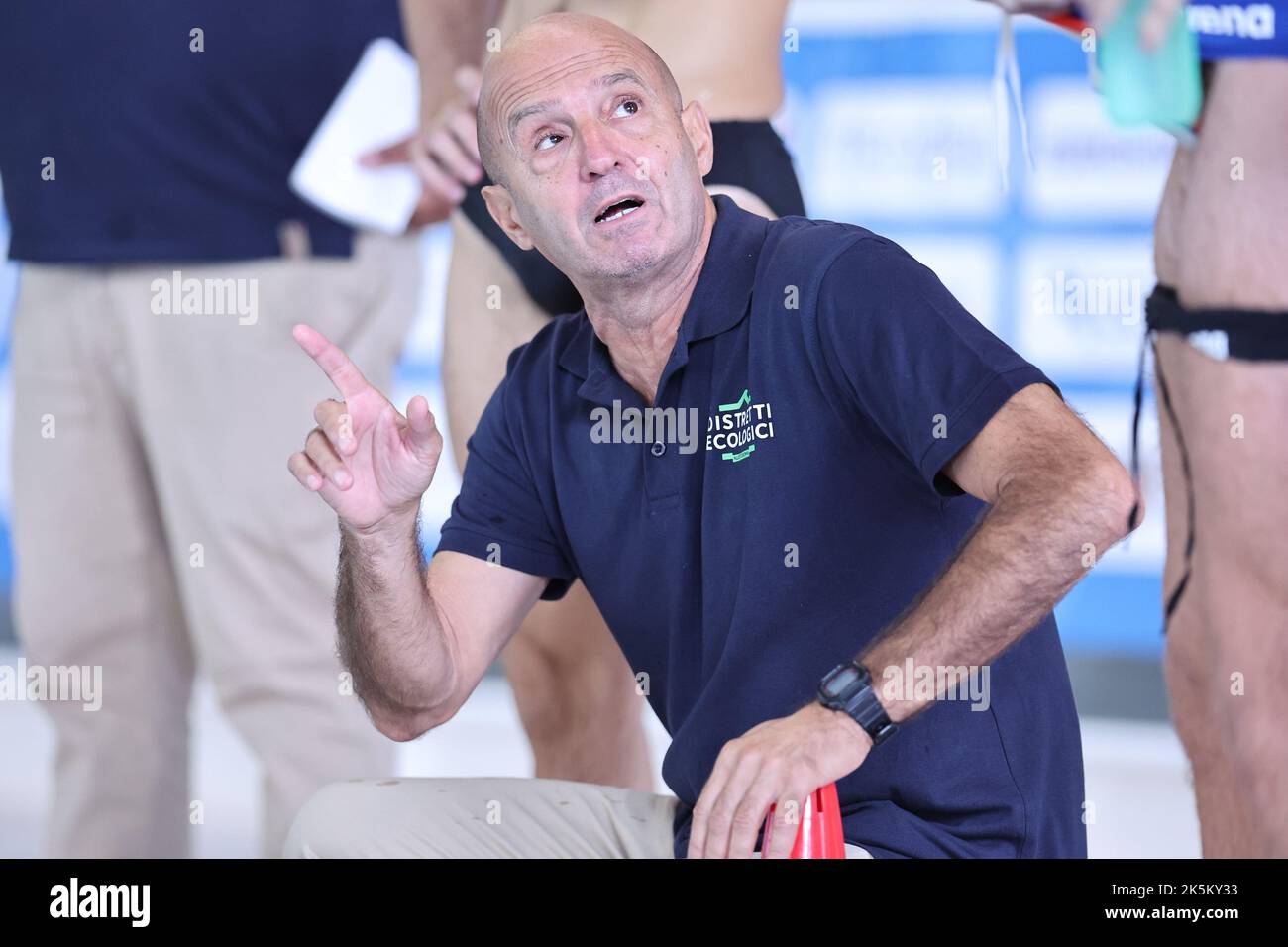 head coach Mirarchi (Distretti Ecologici Nuoto Roma) during the Italian ...