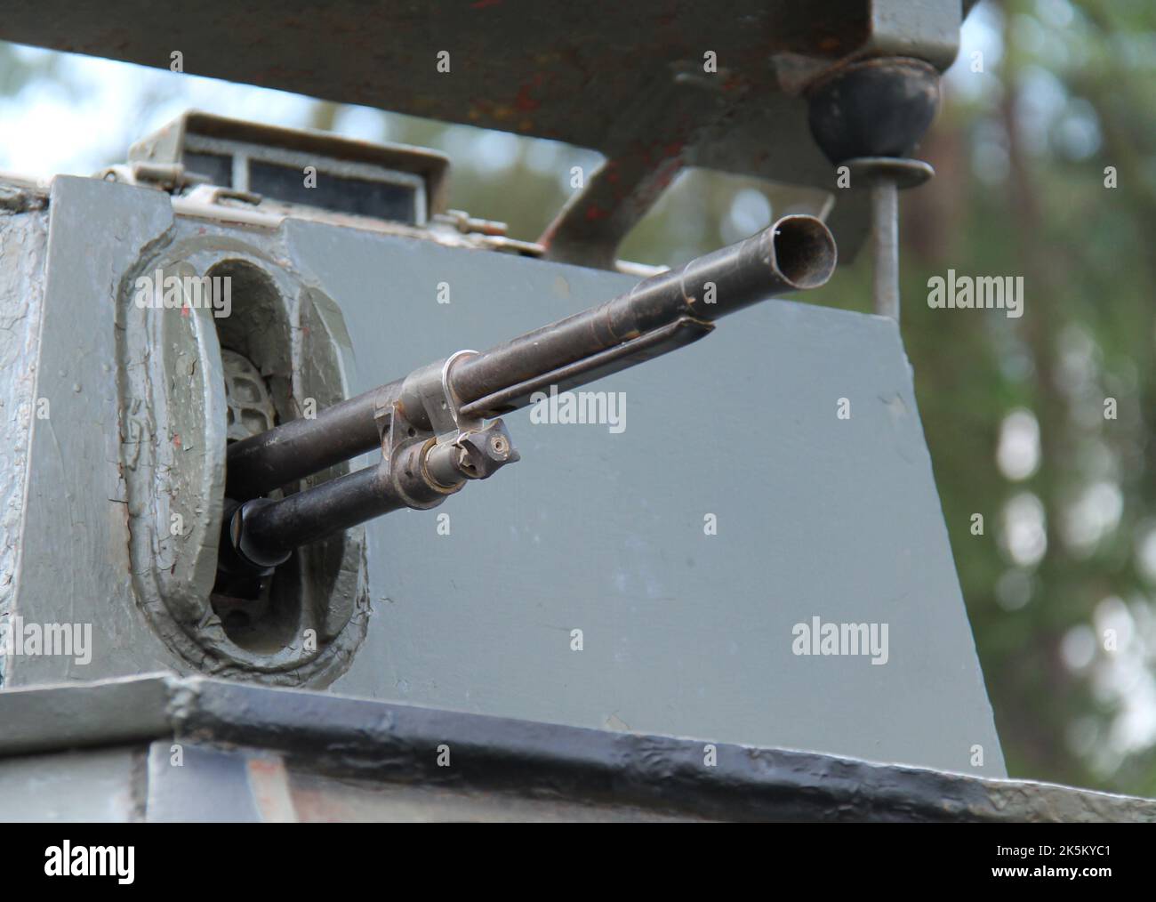 A Machine Gun on a Vintage Military Armoured Vehicle Stock Photo - Alamy