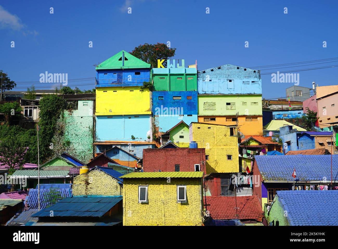 Kampung Tridi, Rainbow Village in Malang, East Java, Indonesia Stock Photo - Alamy