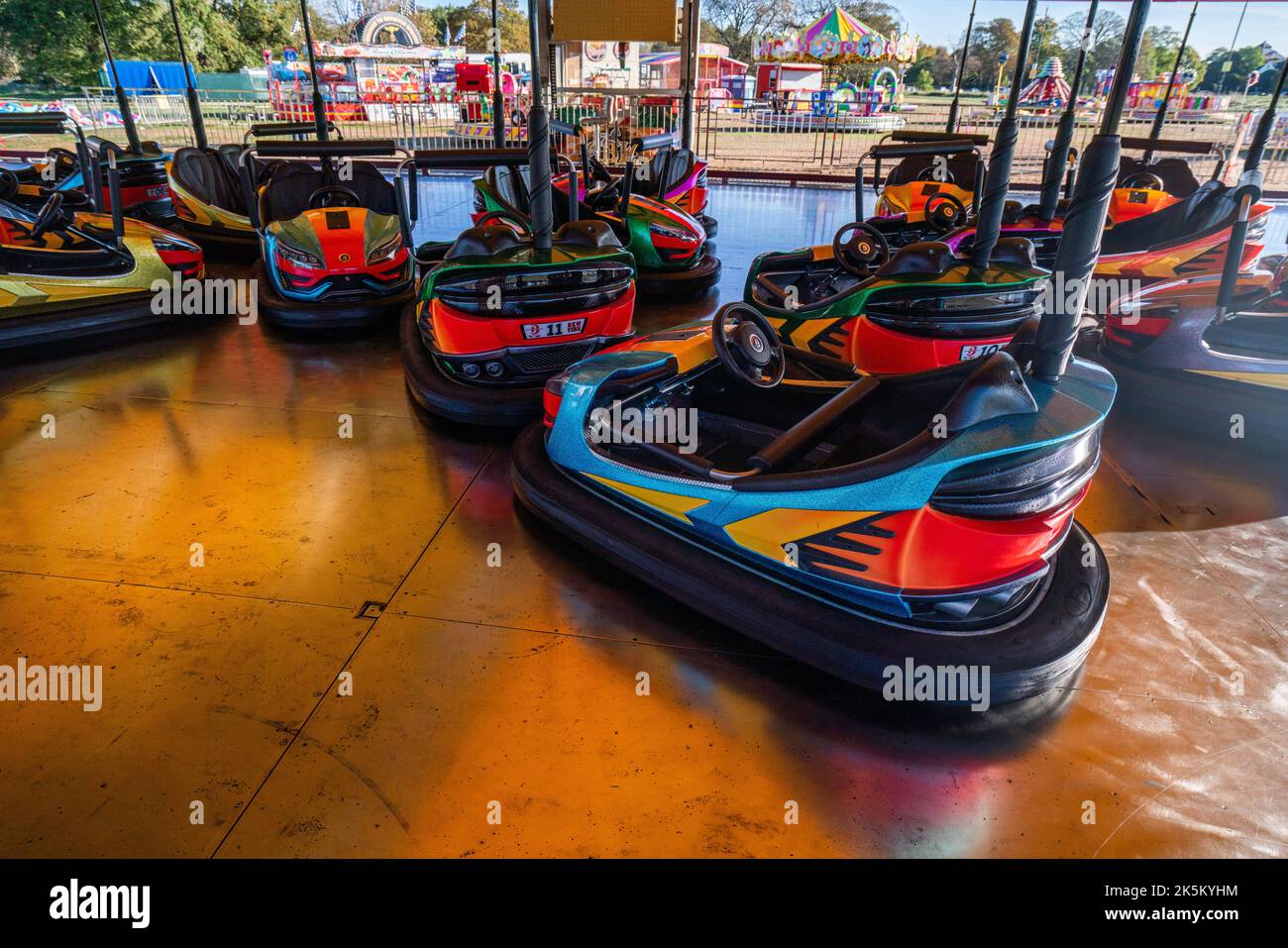 9 October: Traditional faiground dodgems in London, England Stock Photo ...