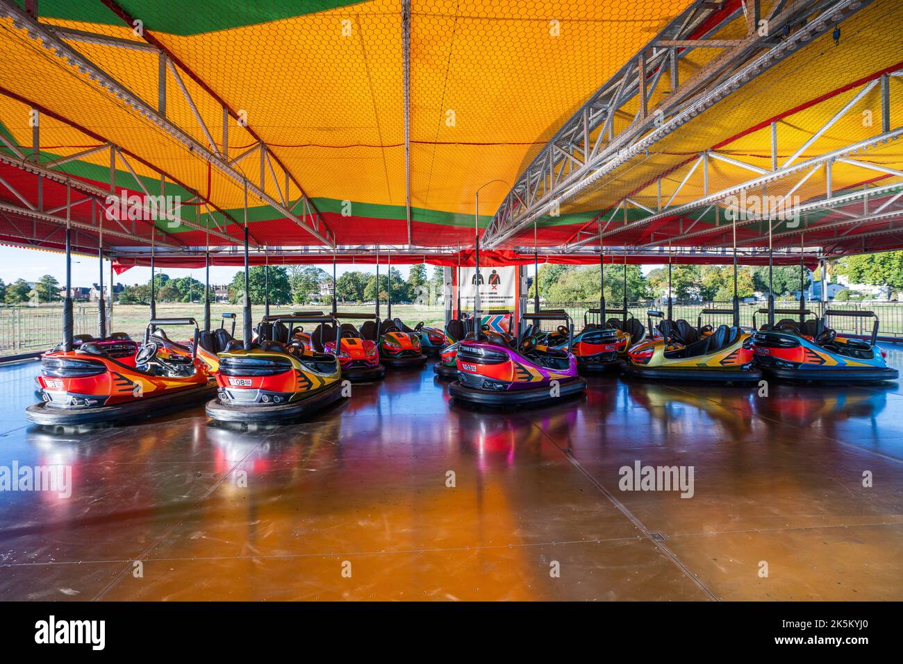 9 October: Traditional faiground dodgems in London, England Stock Photo ...