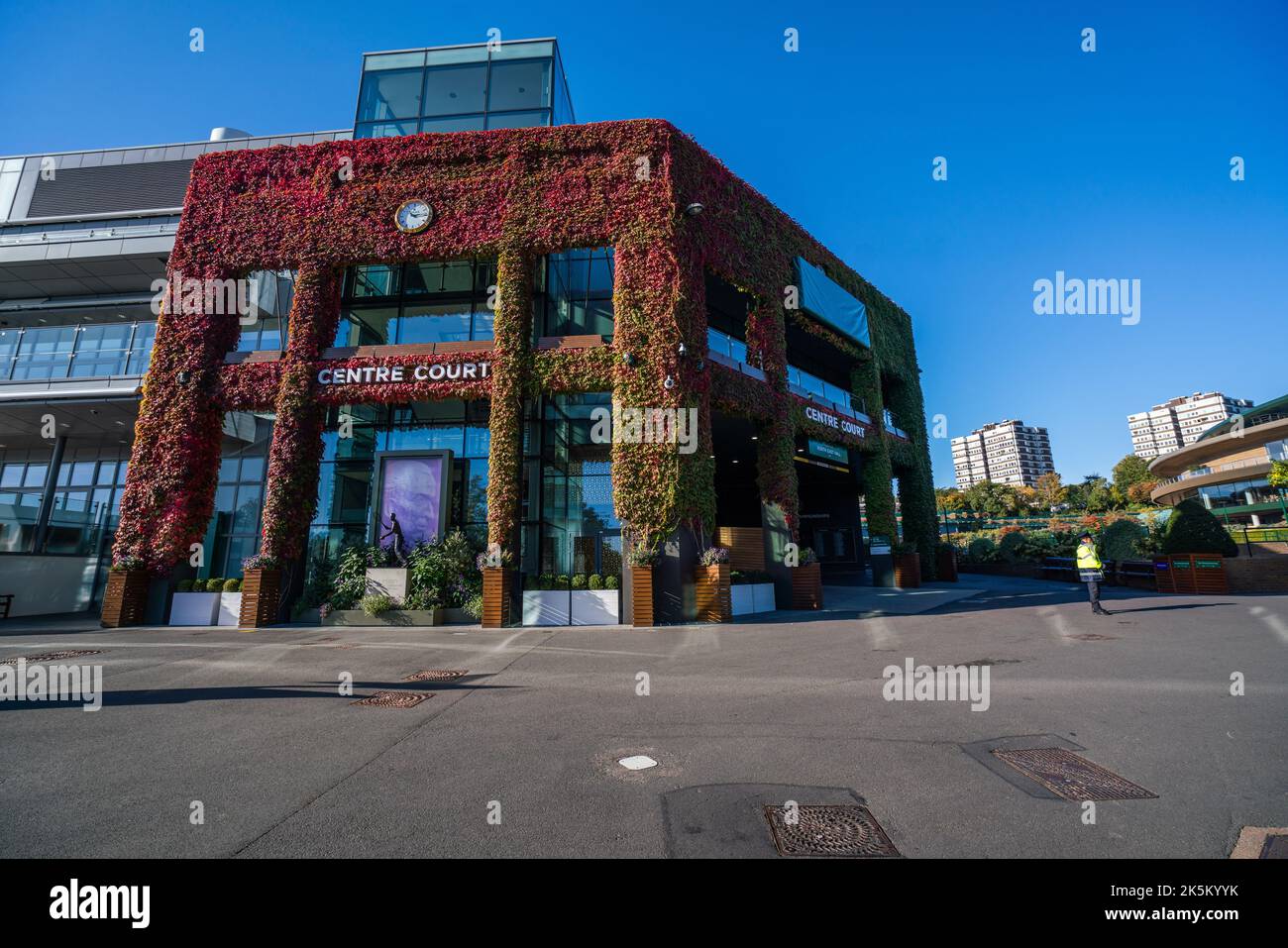 London UK. 9 October 2022 . Virginia Creeper which covers the front of ...