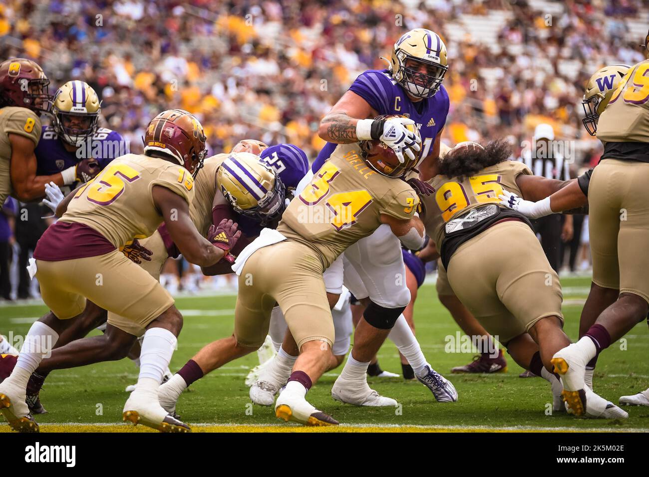 Washington Huskies tailback Cameron Davis (22) rushes for a touchdown ...