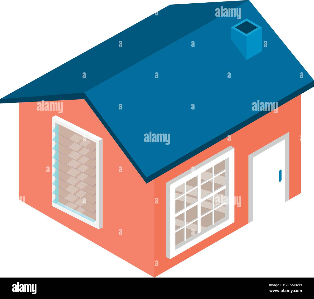 Old house icon isometric vector. Little one story building with chimney ...