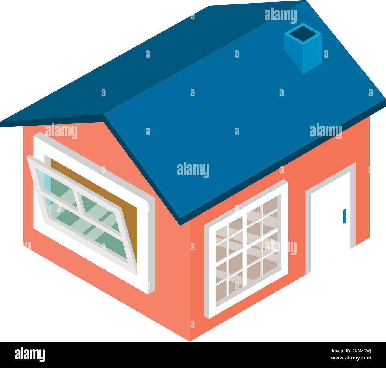 Family house icon isometric vector. Modern one story building with ...