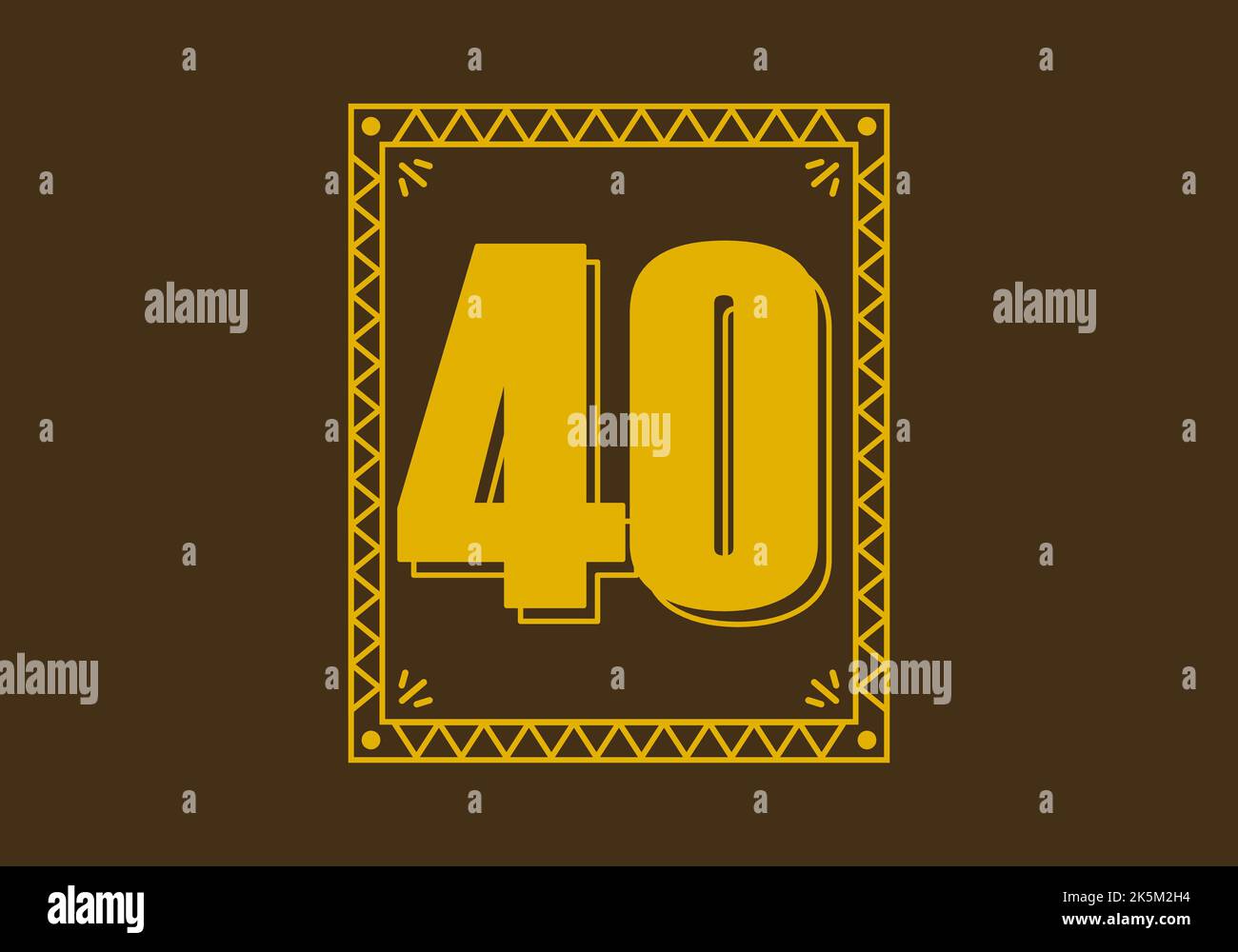 Number 40 in retro rectangle frame design Stock Vector Image & Art - Alamy