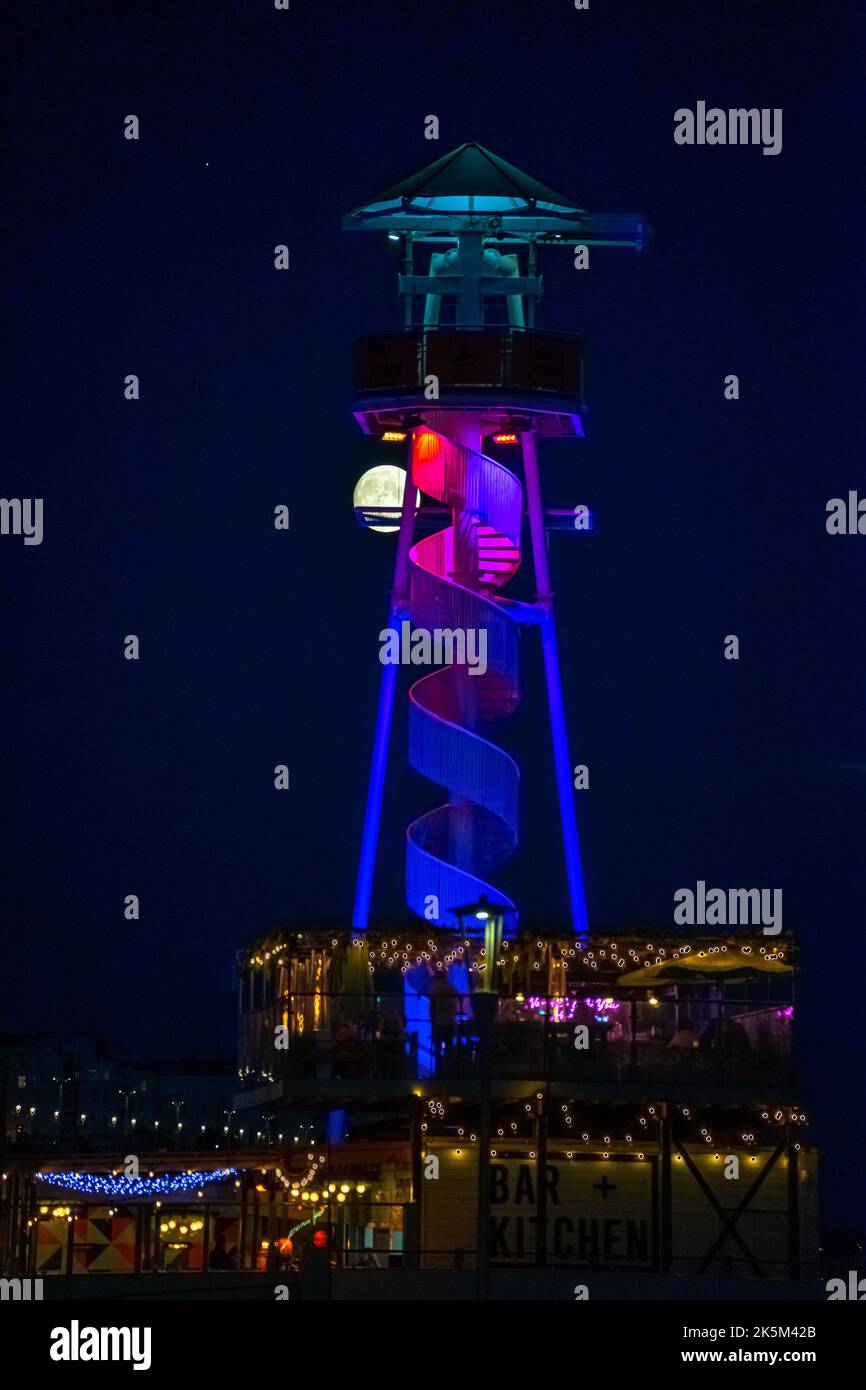 Brighton, East Sussex, England. 08 October 2022. A (97.5% )Full Moon ...