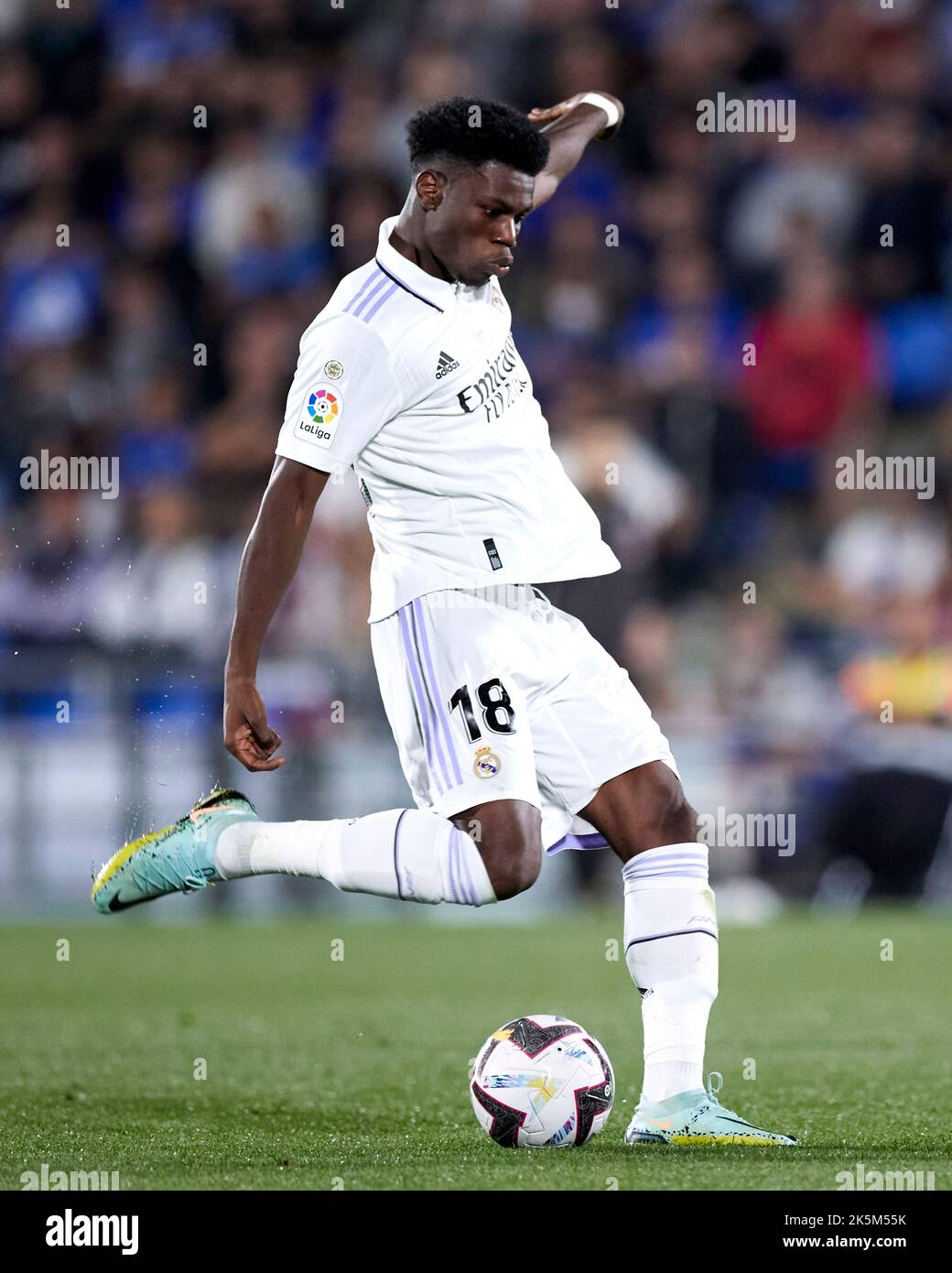 MADRID, SPAIN - OCTOBER 08: Aurelien Tchouameni of Real Madrid CF in ...