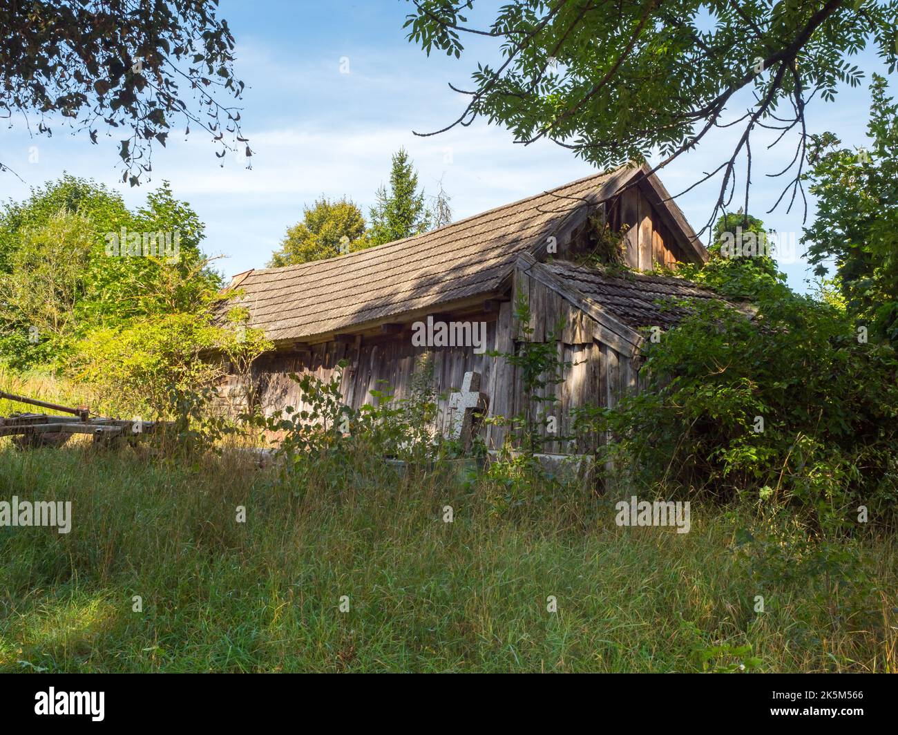 Old wooden log cabin. Podlasie. Podlachia. Poland, Europe. The region ...