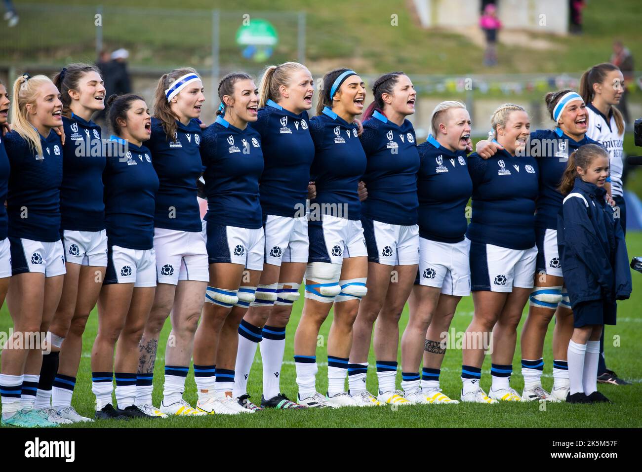 Scotland players during the national anthem before the Women's Rugby ...