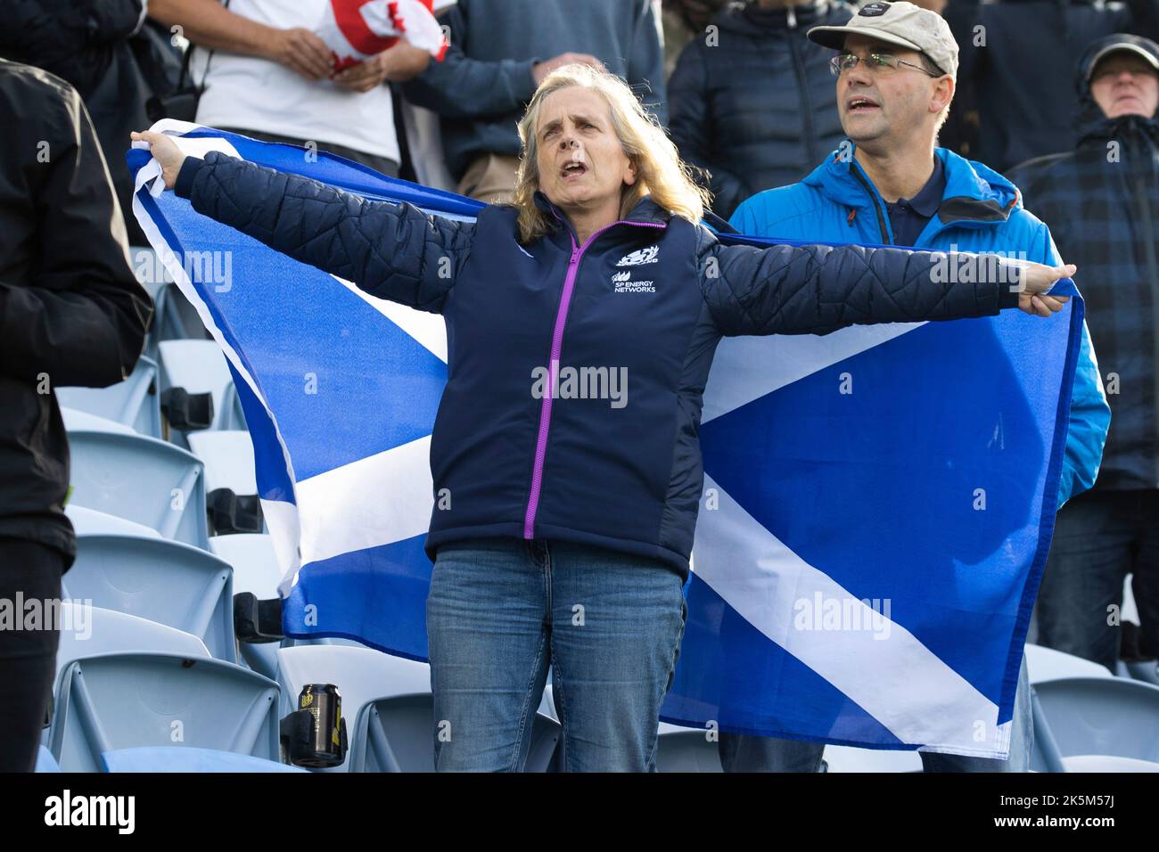 Scotland supporters during the national anthem before the Women's Rugby ...