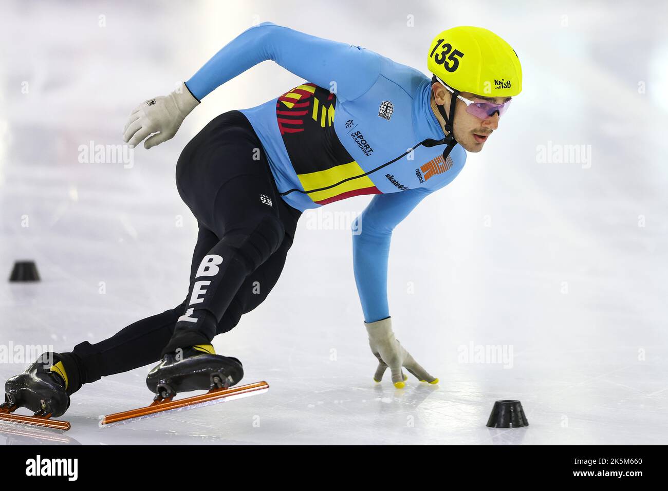 HeereNVEEN - Short track speed skater Stijn Desmet in action in the ...