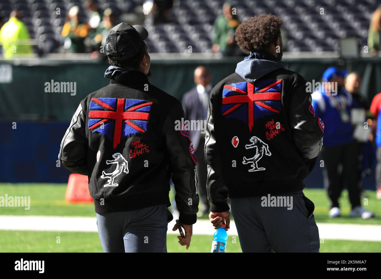 New York Giants players walk the pitch prior to the NFL International ...