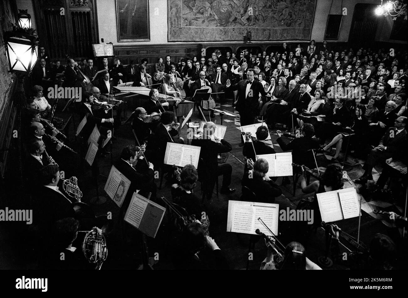 John Pritchard, British conductor, with the English Chamber Orchestra ...