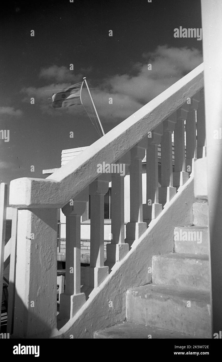 White staircase, Mar del Plata, Argentina, 1960 Stock Photo - Alamy