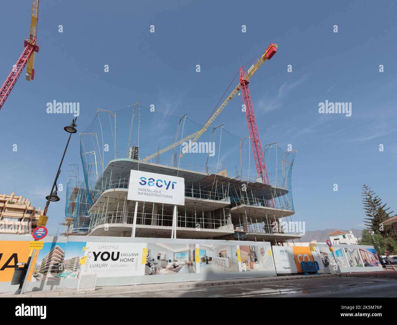 Jade Tower. Building under construction in Fuengirola, Malaga province ...
