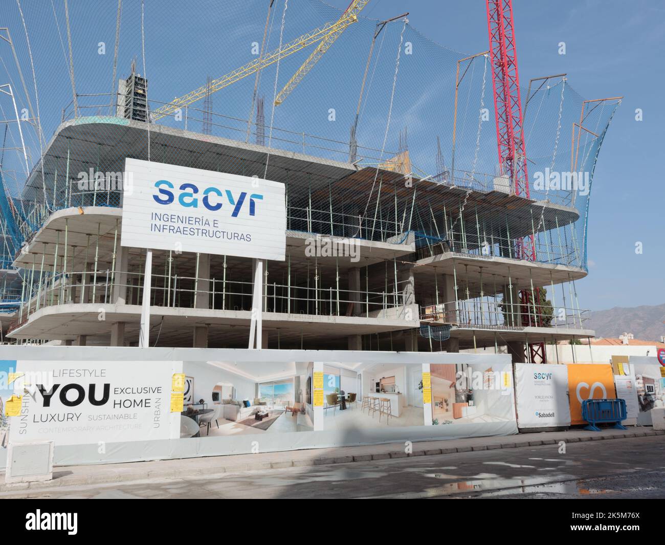 Jade Tower. Building under construction in Fuengirola, Malaga province ...