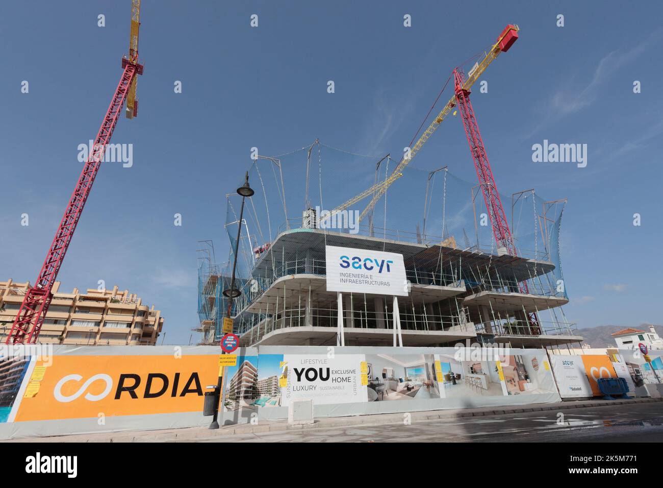 Jade Tower. Building under construction in Fuengirola, Malaga province ...