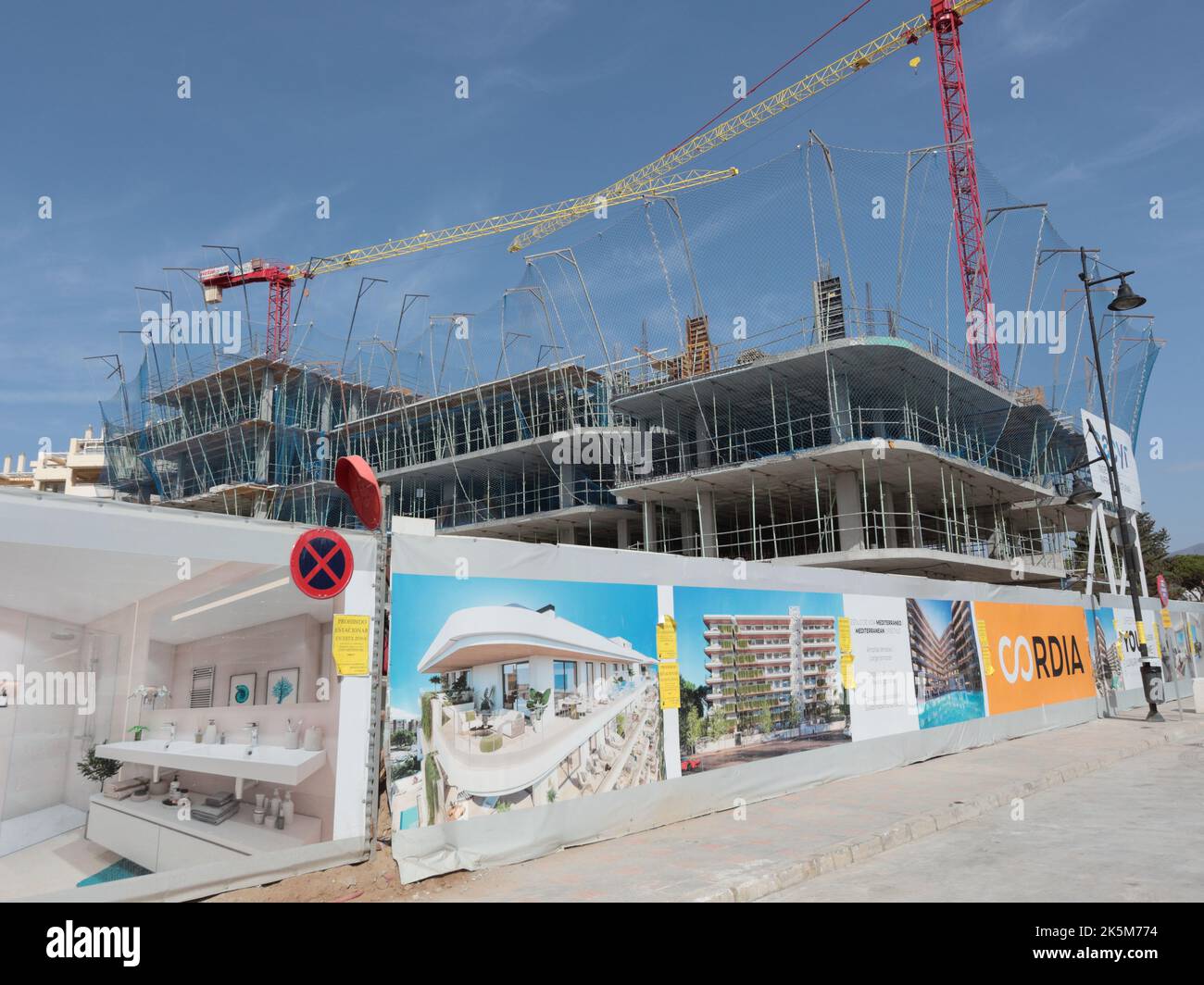 Jade Tower. Building under construction in Fuengirola, Malaga province ...