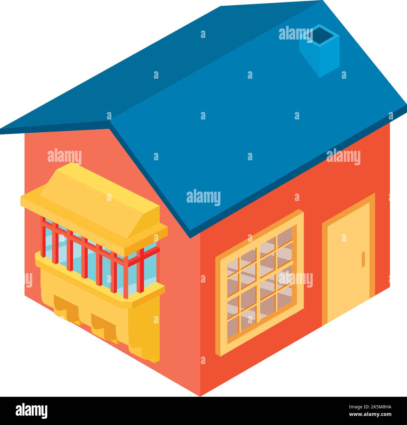 House icon isometric vector. New modern one story house with ...