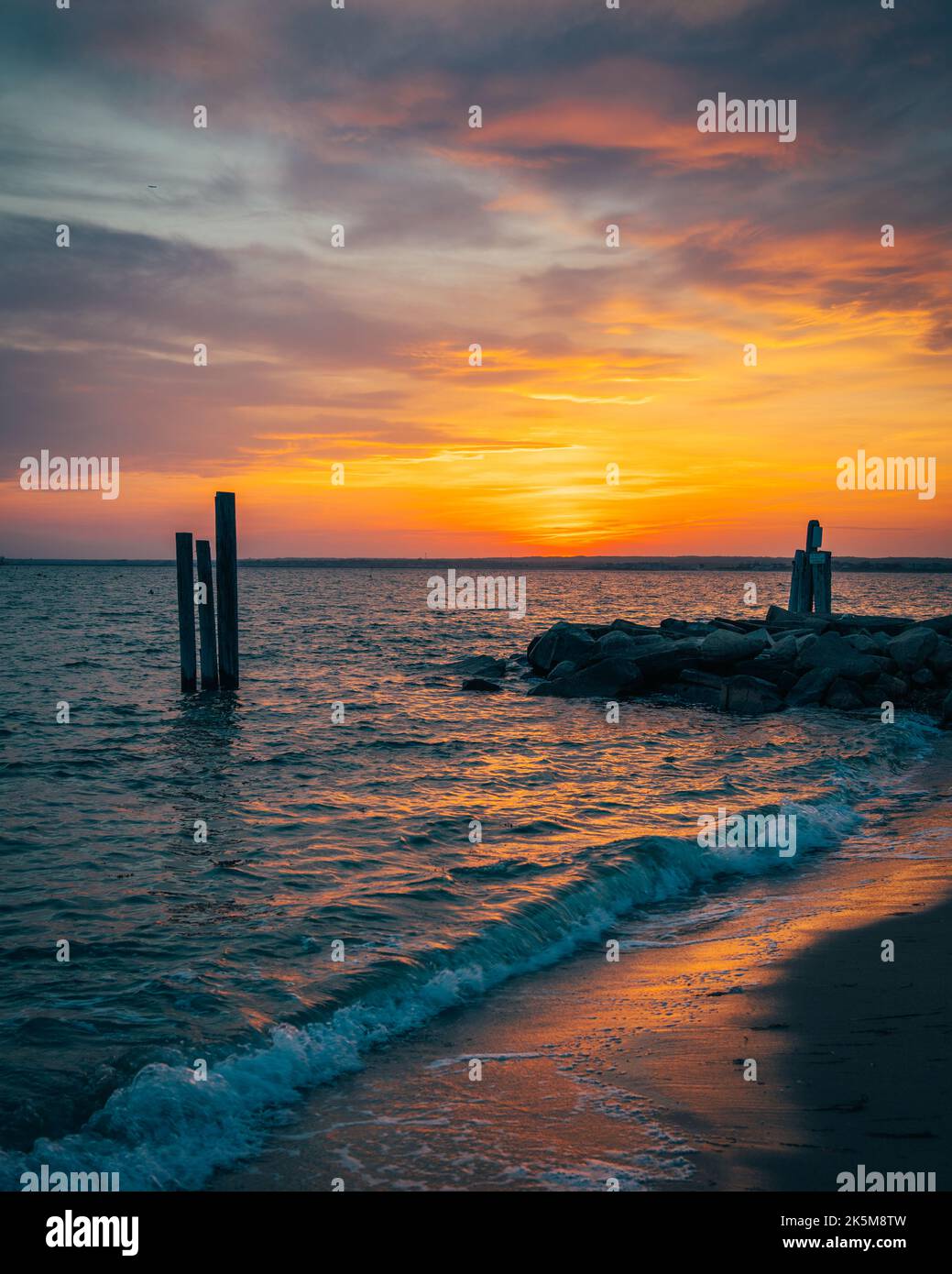 Sunset at Point Judith, Narragansett, Rhode Island Stock Photo - Alamy