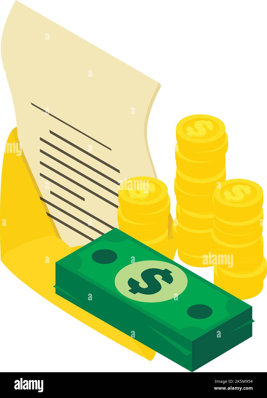 Inheritance concept icon isometric vector. Envelope with document cash ...