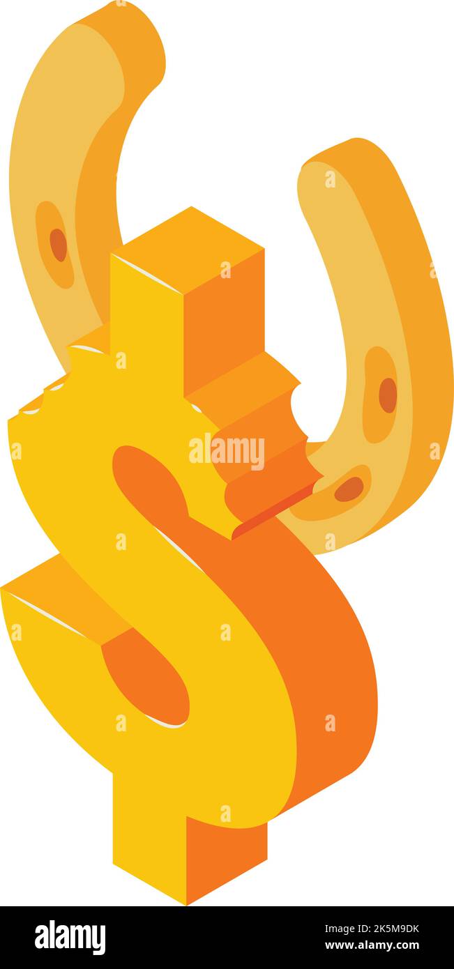 Success talisman icon isometric vector. Golden dollar sign and ...