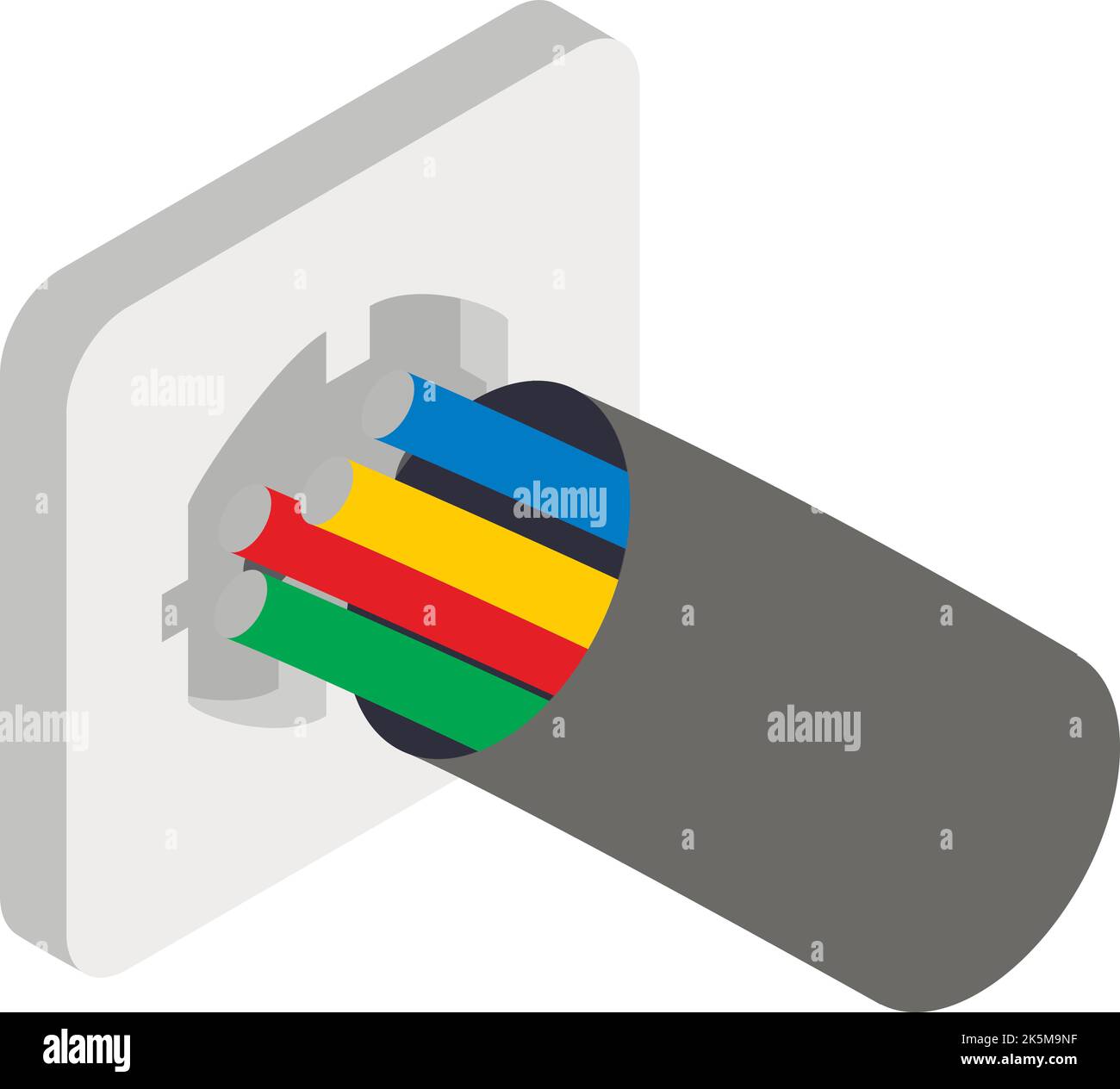 Electric technology icon isometric vector. Multicolored electric cabel ...