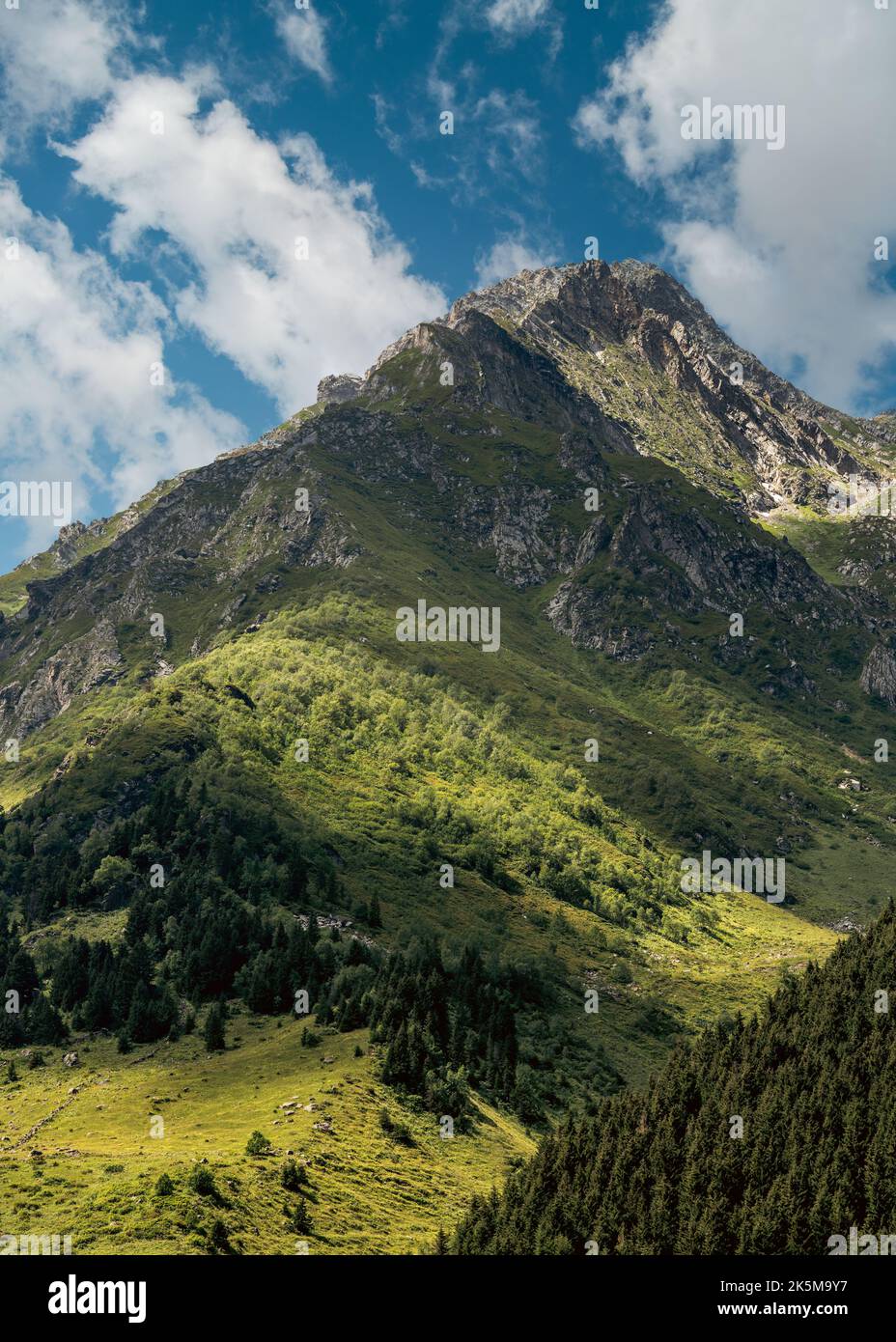 View of a Kackar mountains range and green forest with a blue sky .Rize ...