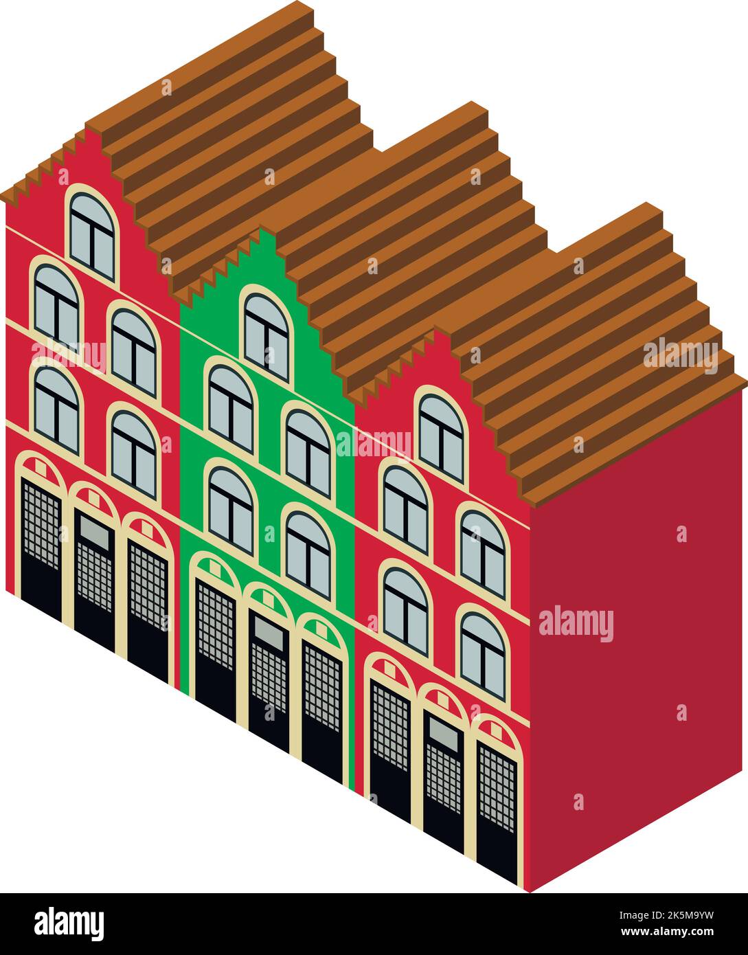 Belgian architecture icon isometric vector. Traditional colorful ...
