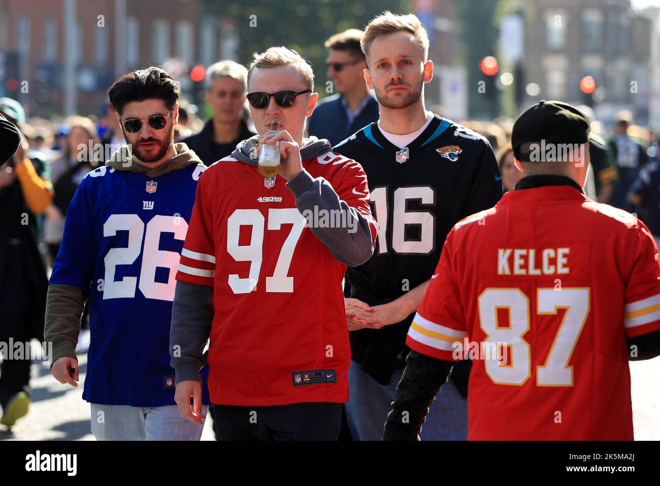 Fans arrive for the NFL International match at Tottenham Hotspur ...