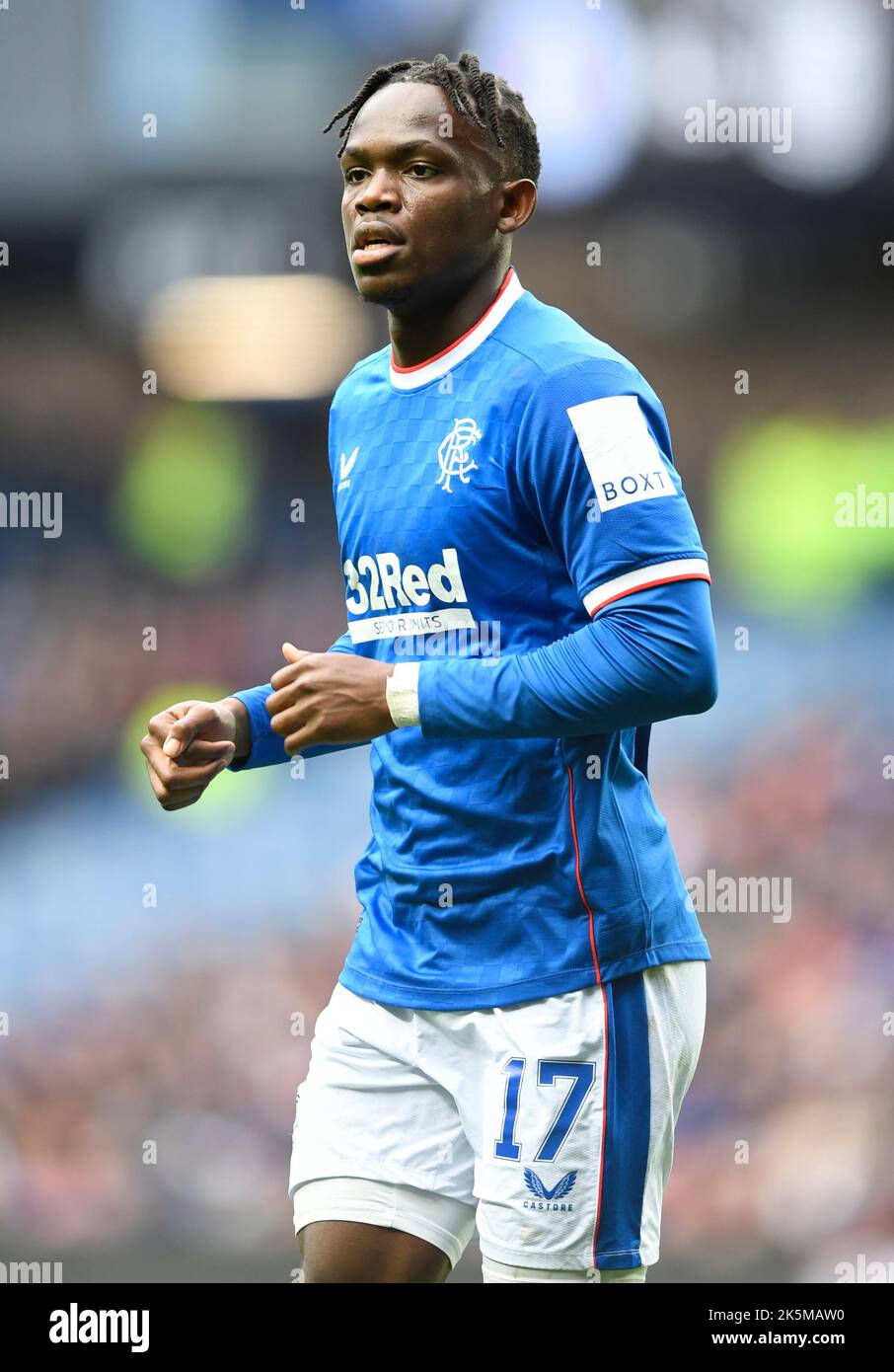 Glasgow, , 8th October 2022. Rabbi Matondo of Rangers during the cinch ...