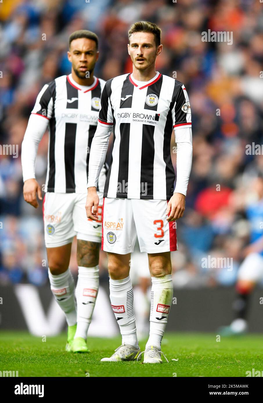 Glasgow, , 8th October 2022. Scott Tanser of St Mirren during the cinch ...