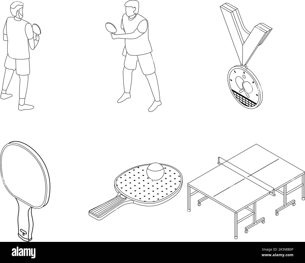 Table tennis icons set. Isometric set of table tennis vector icons ...