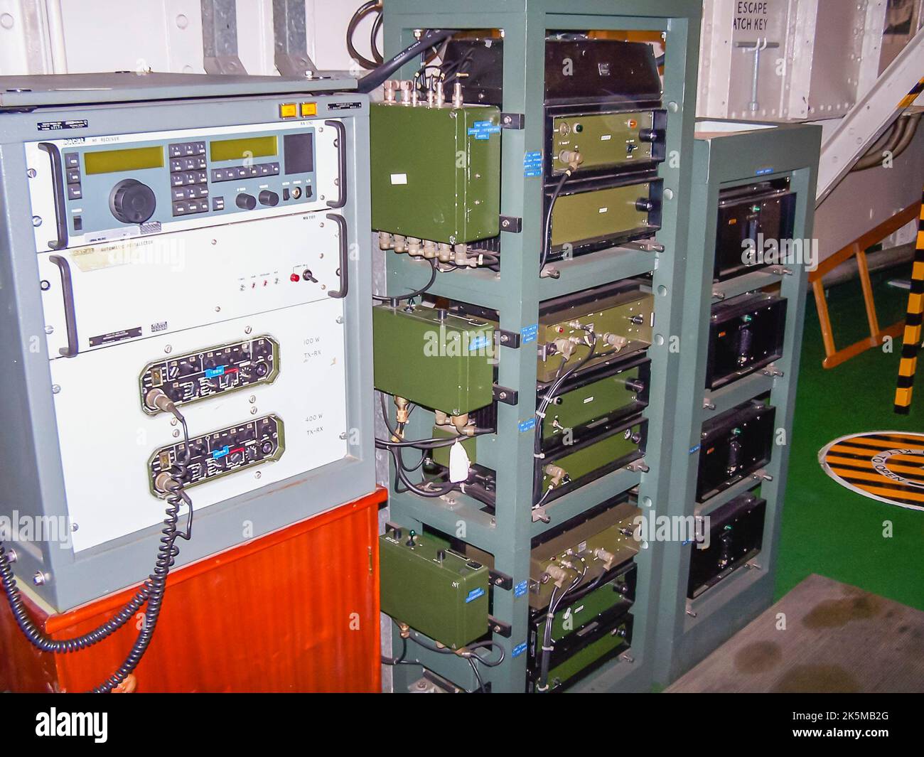 Military radios from 1970s/1980s in an old Royal Navy ship Stock Photo ...