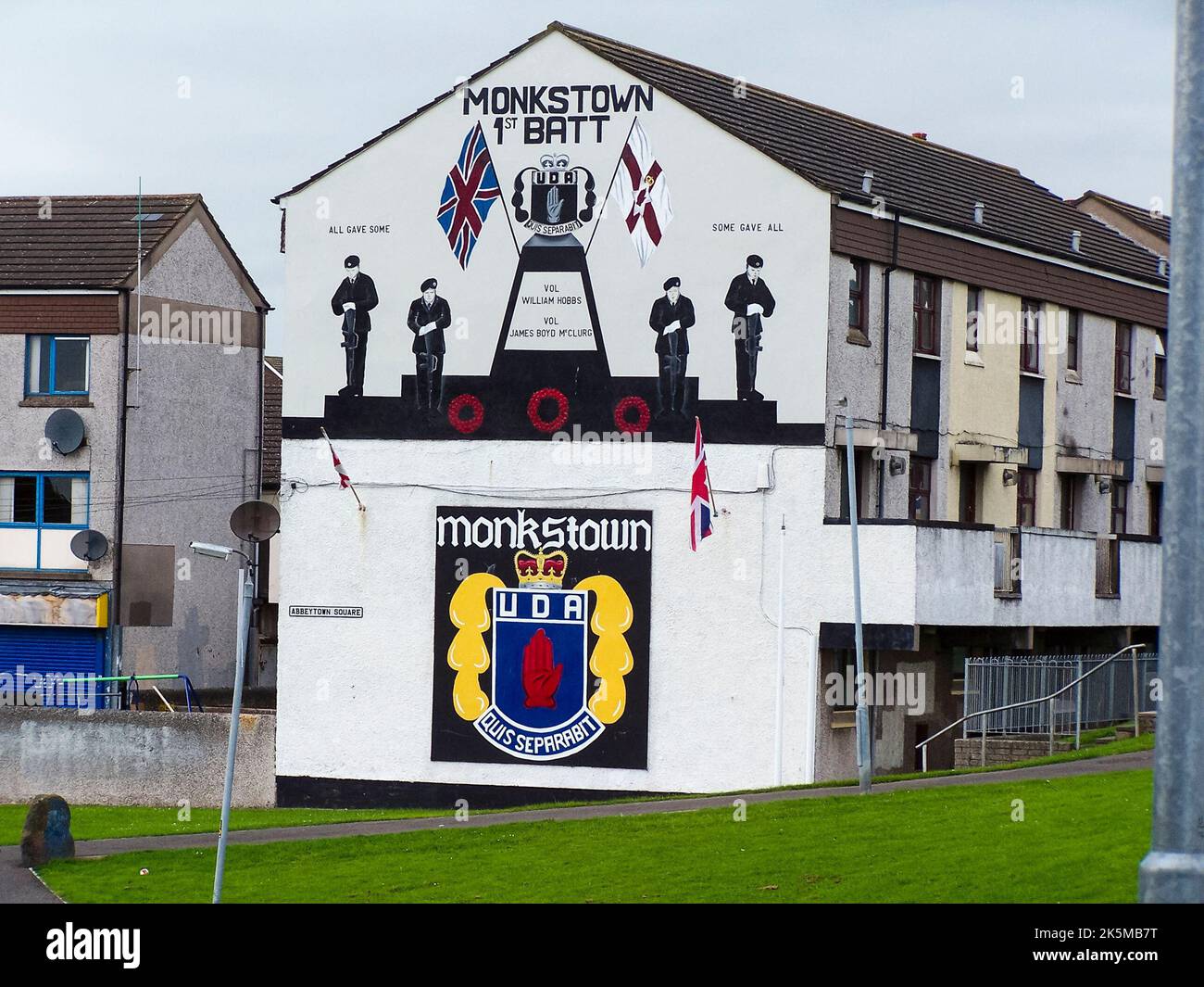 Mural for the UDA 1st Batallion, Monkstown, Newtownabbey, Northern ...