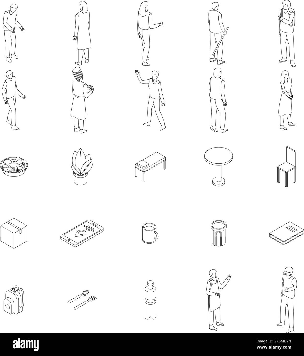 Homeless shelter icons set. Isometric set of homeless shelter vector ...