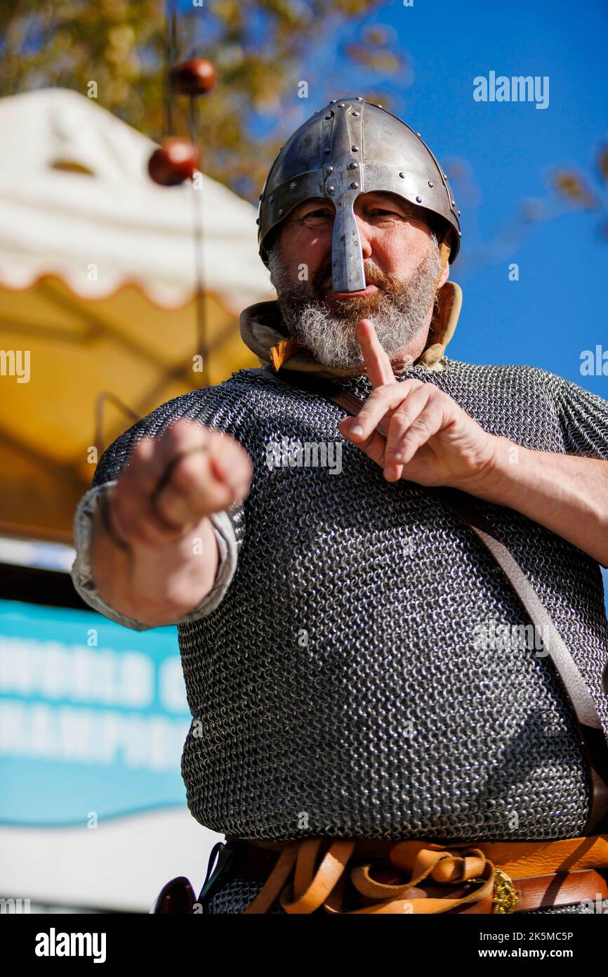 Southwick, England. 9 October, 2022. Competitors at the World Conker ...