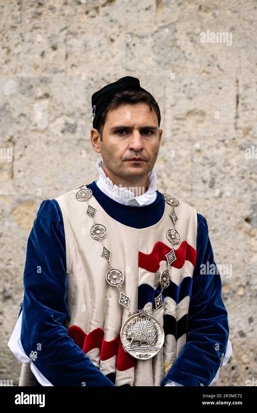Siena, Tuscany, Italy - August 15 2022: Istrice or Porcupine Contrada ...