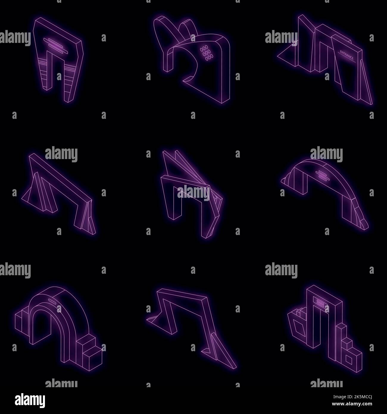 Entrance arch icons set. Isometric set of entrance arch vector icons ... Entrance arch icons set. Isometric set of entrance arch vector icons ...